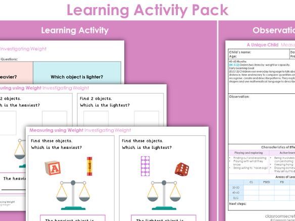 EYFS Maths Investigating Weight Learning Activity | Teaching Resources