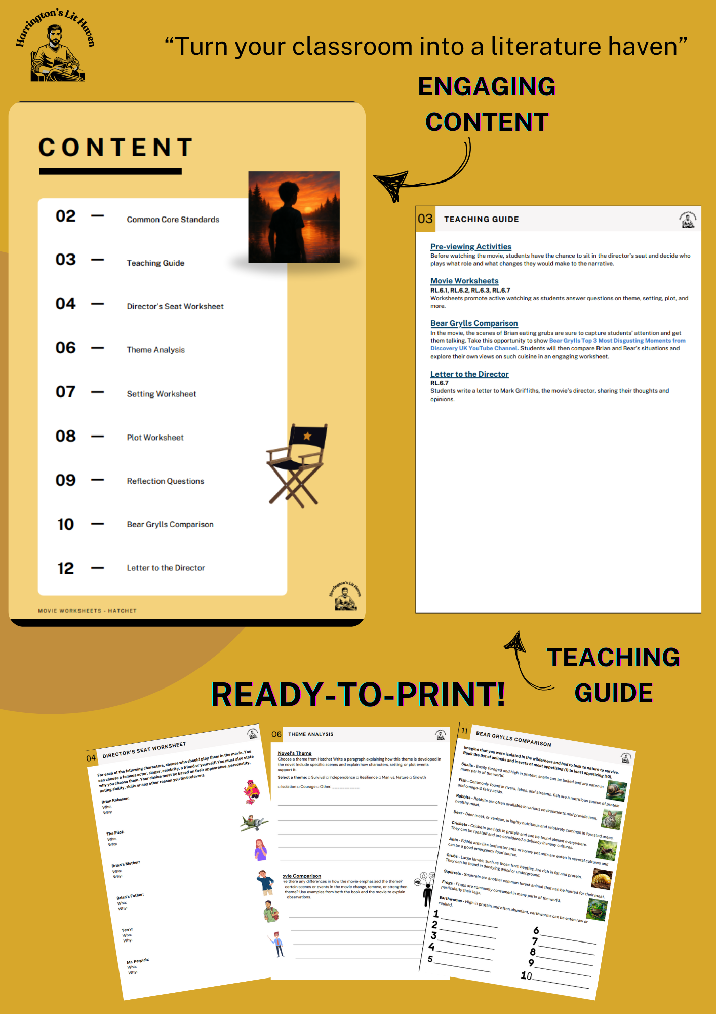 A Cry in the Wild (Hatchet) - Movie Worksheets + Bear Grylls Activity ...