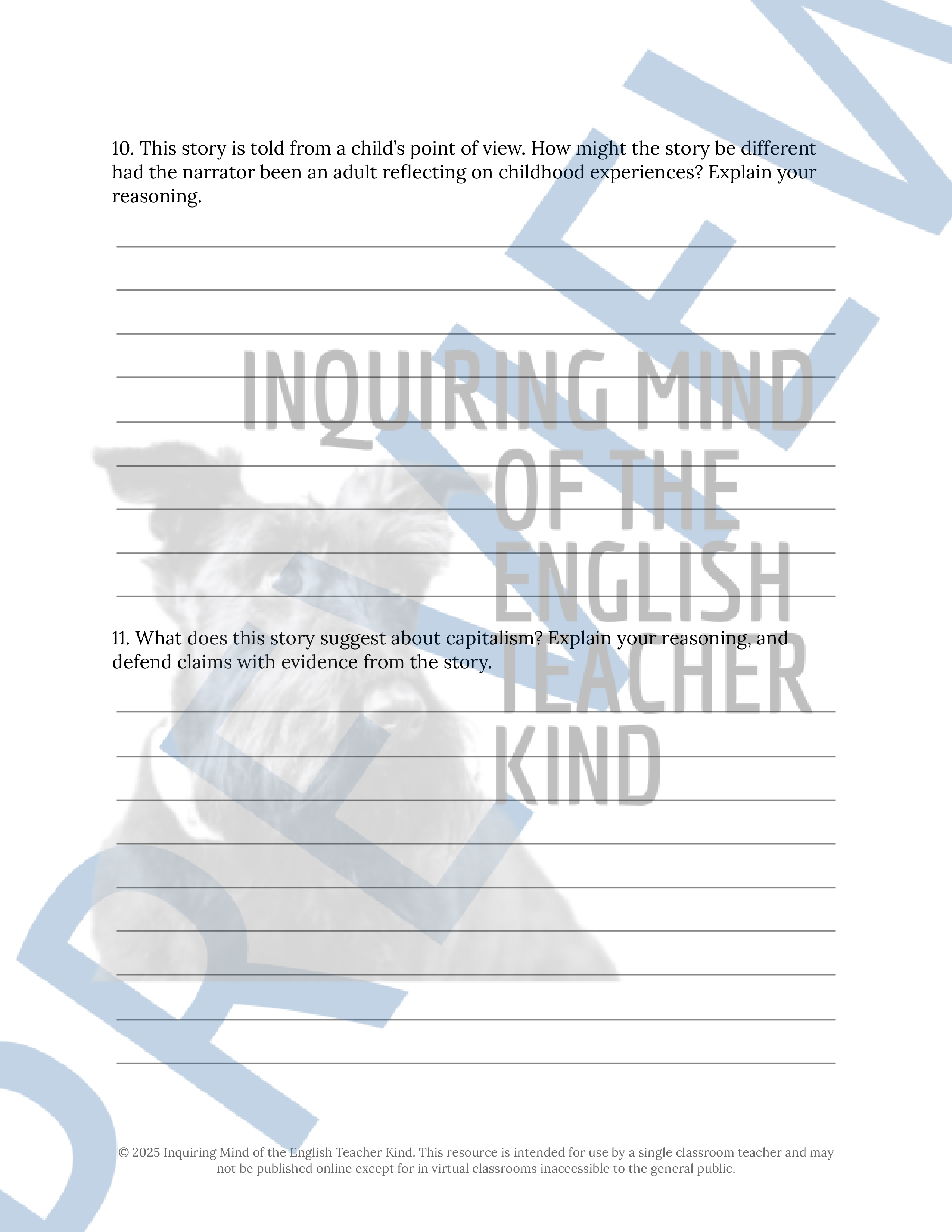 "Barbie-Q" by Sandra Cisneros Literary Analysis Worksheet | Critical ...