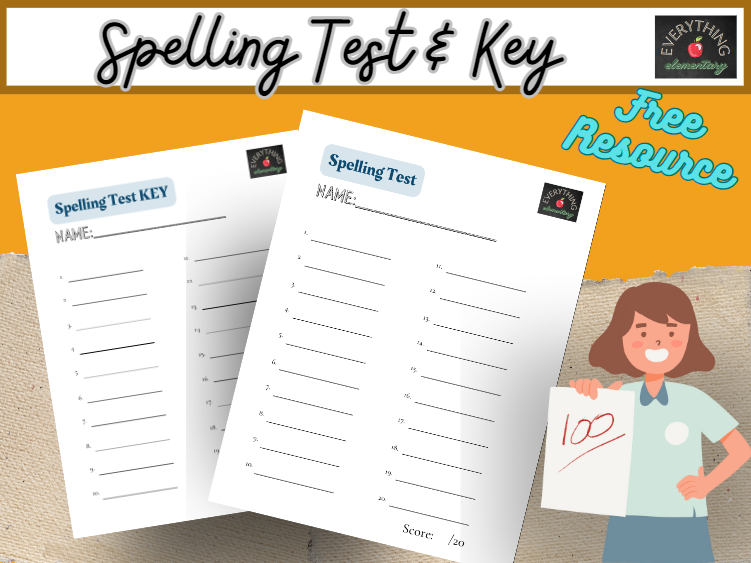 Spelling Test & Spelling Key any grade level | Teaching Resources