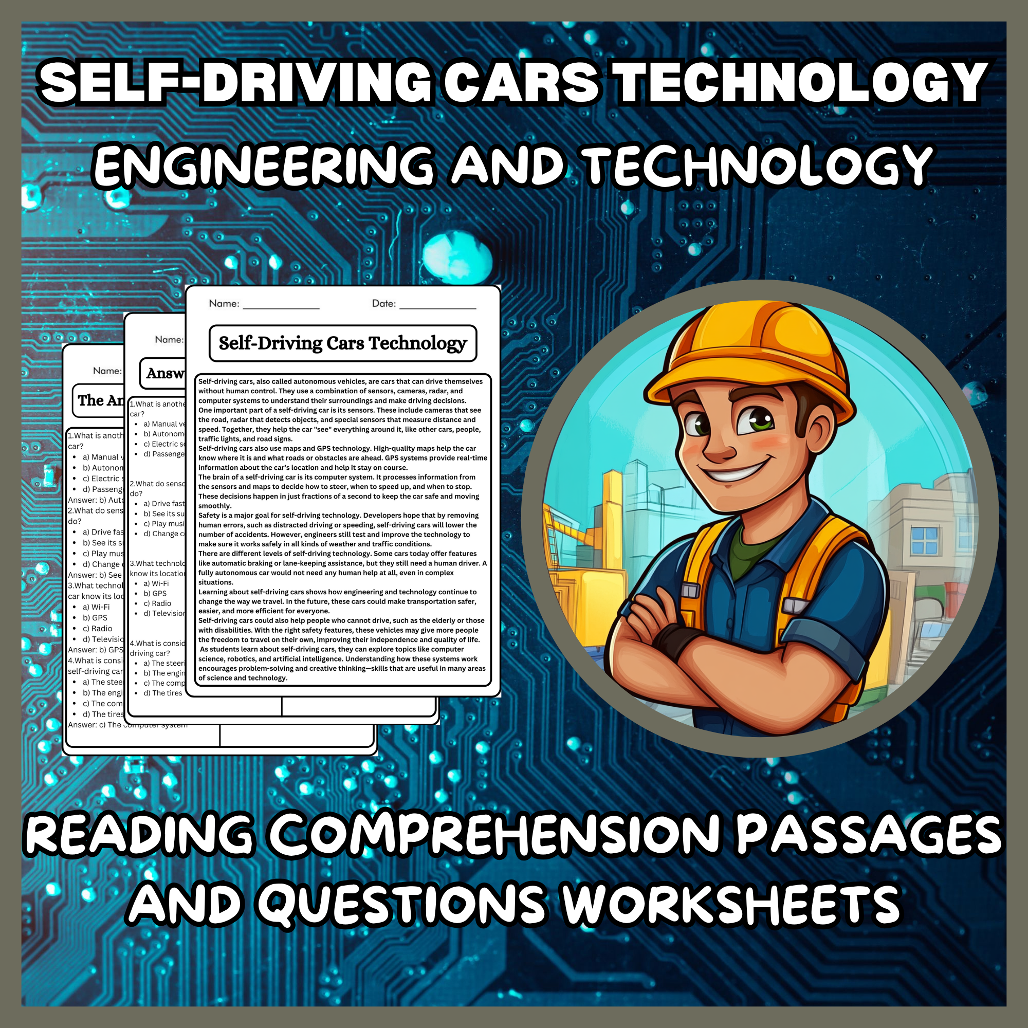 Self-Driving Cars Technology Reading Comprehension Passages & Questions ...