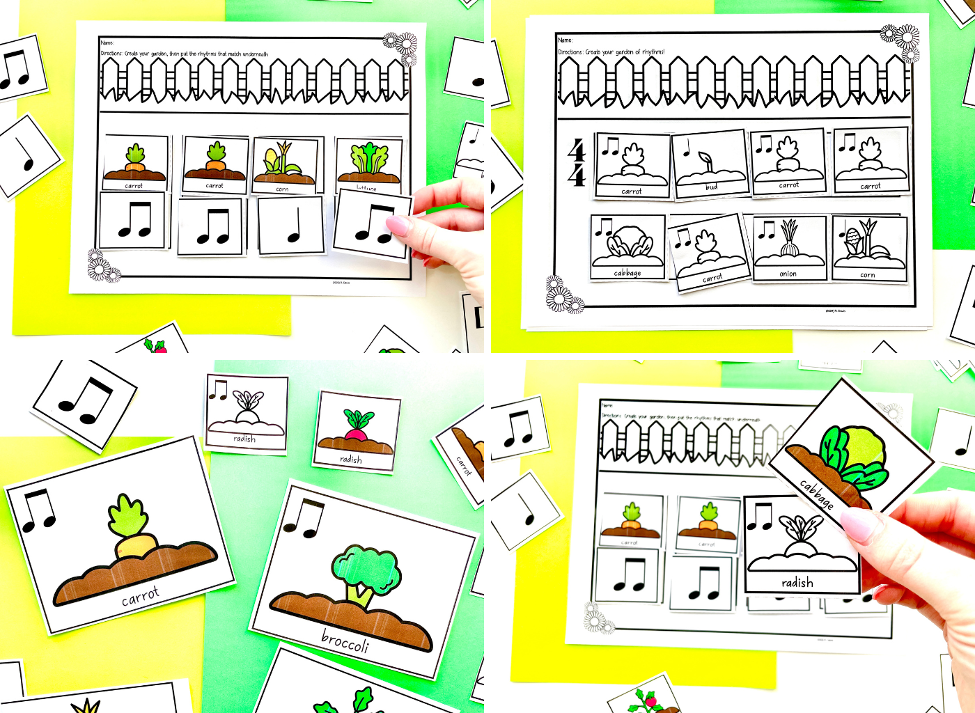 Vegetable Garden Printable Rhythm Manipulatives + Composition ...