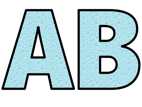 Condensation Bubbles Water Air Blue Lettering Set Display Title Letters ...