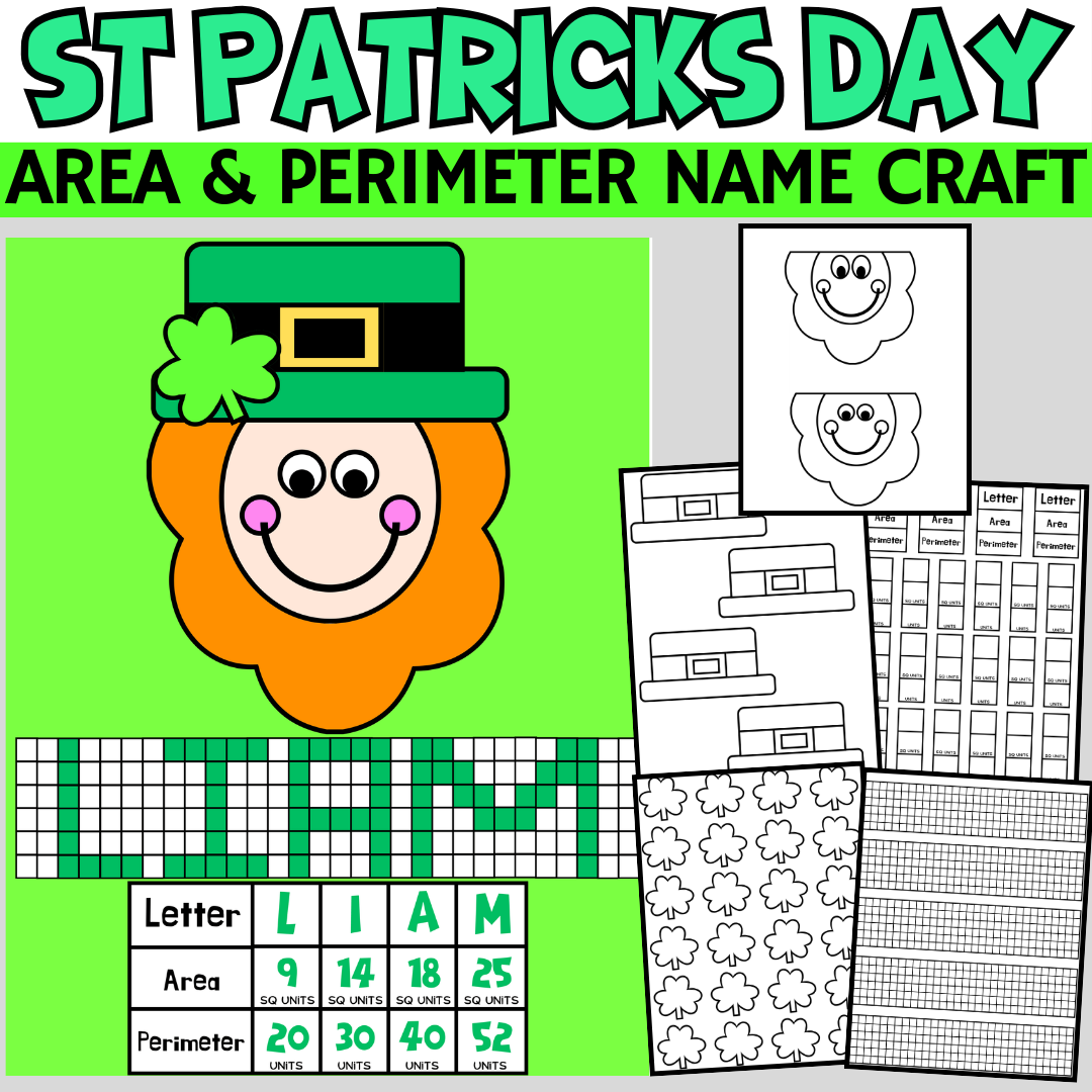 St. Patrick’s Day Area & Perimeter Math Craft | March Activity ...