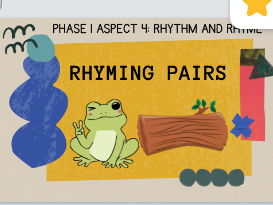 Phase 1 Phonics Aspect 4 Rhyming pairs presentation | Teaching Resources