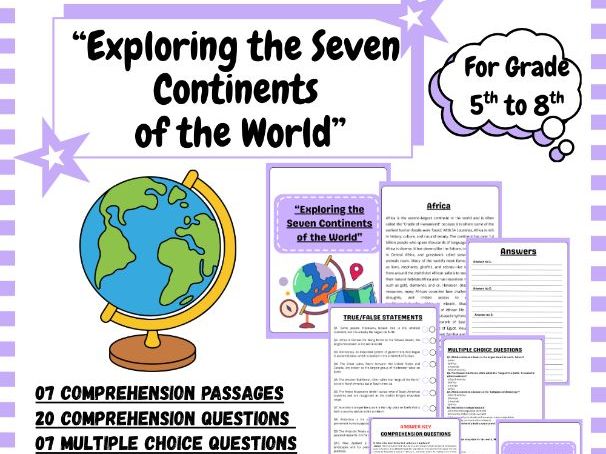 "Exploring the Seven Continents of the World "– Reading Passages ...