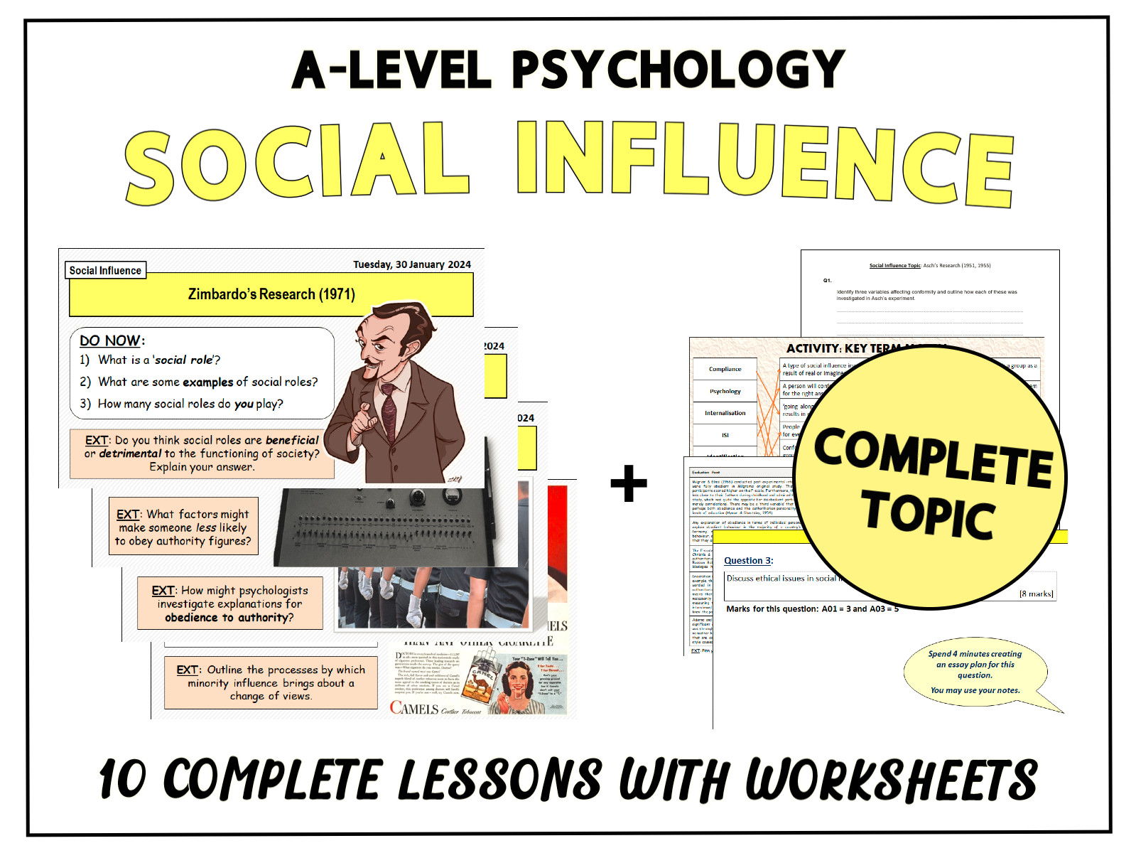 A-LEVEL PSYCHOLOGY - SOCIAL INFLUENCE TOPIC [COMPLETE TOPIC] | Teaching ...