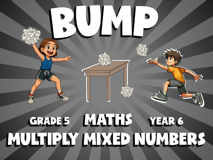 Multiply Mixed Numbers BUMP Maths Game | No-Prep Year 6 Review Activity ...