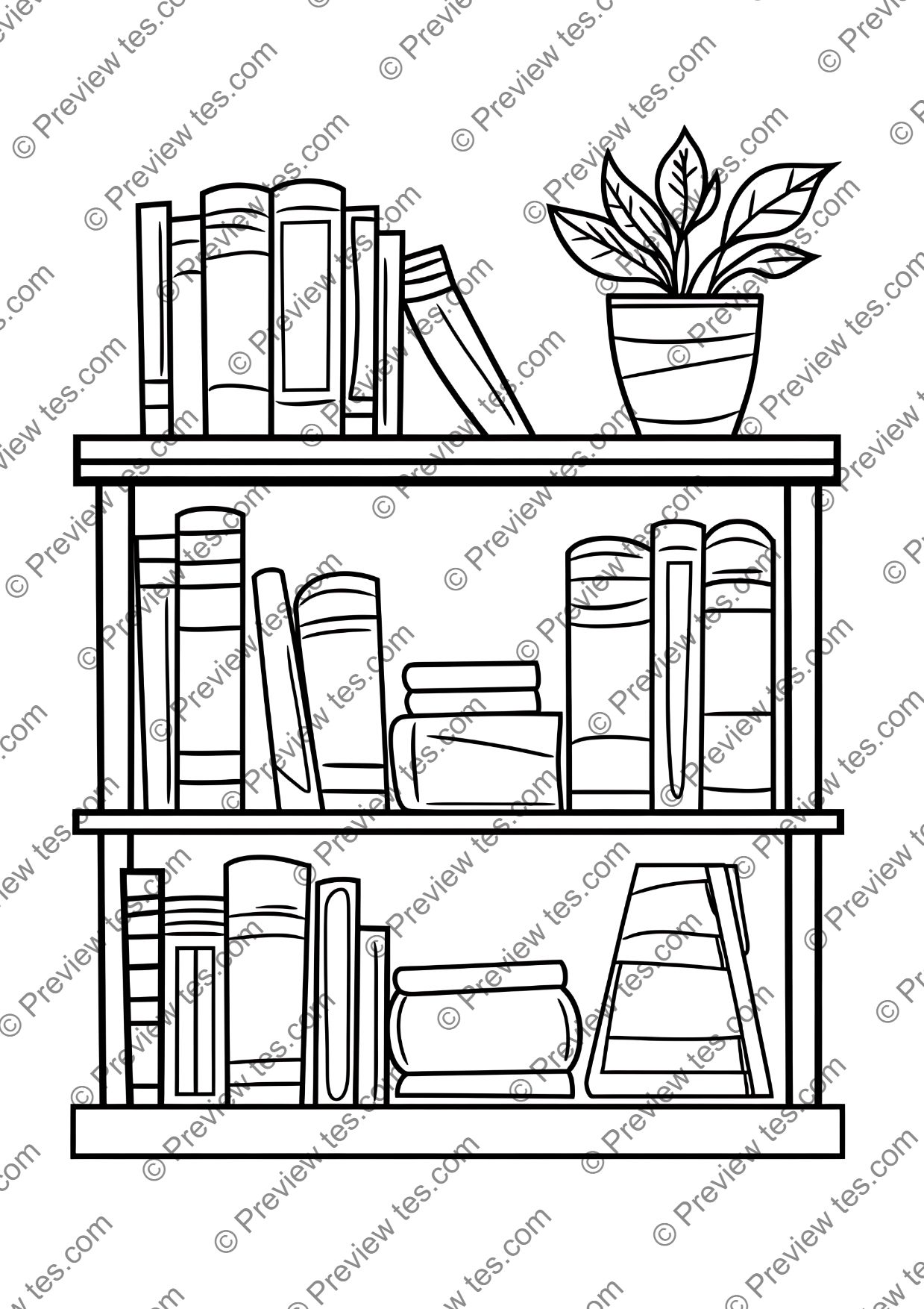 Library Colouring Sheets | Fun and Educational Art Activity for Kids ...