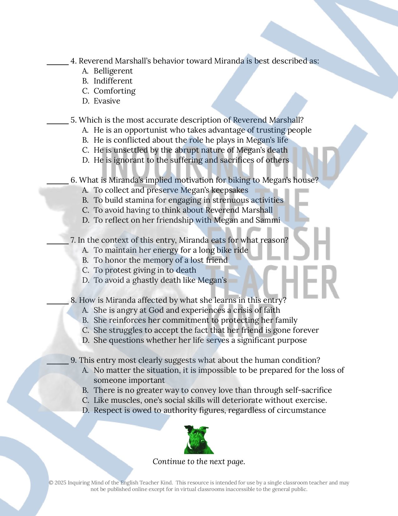 Life As We Knew It Chapter 14 Close Reading Inference Worksheet and ...