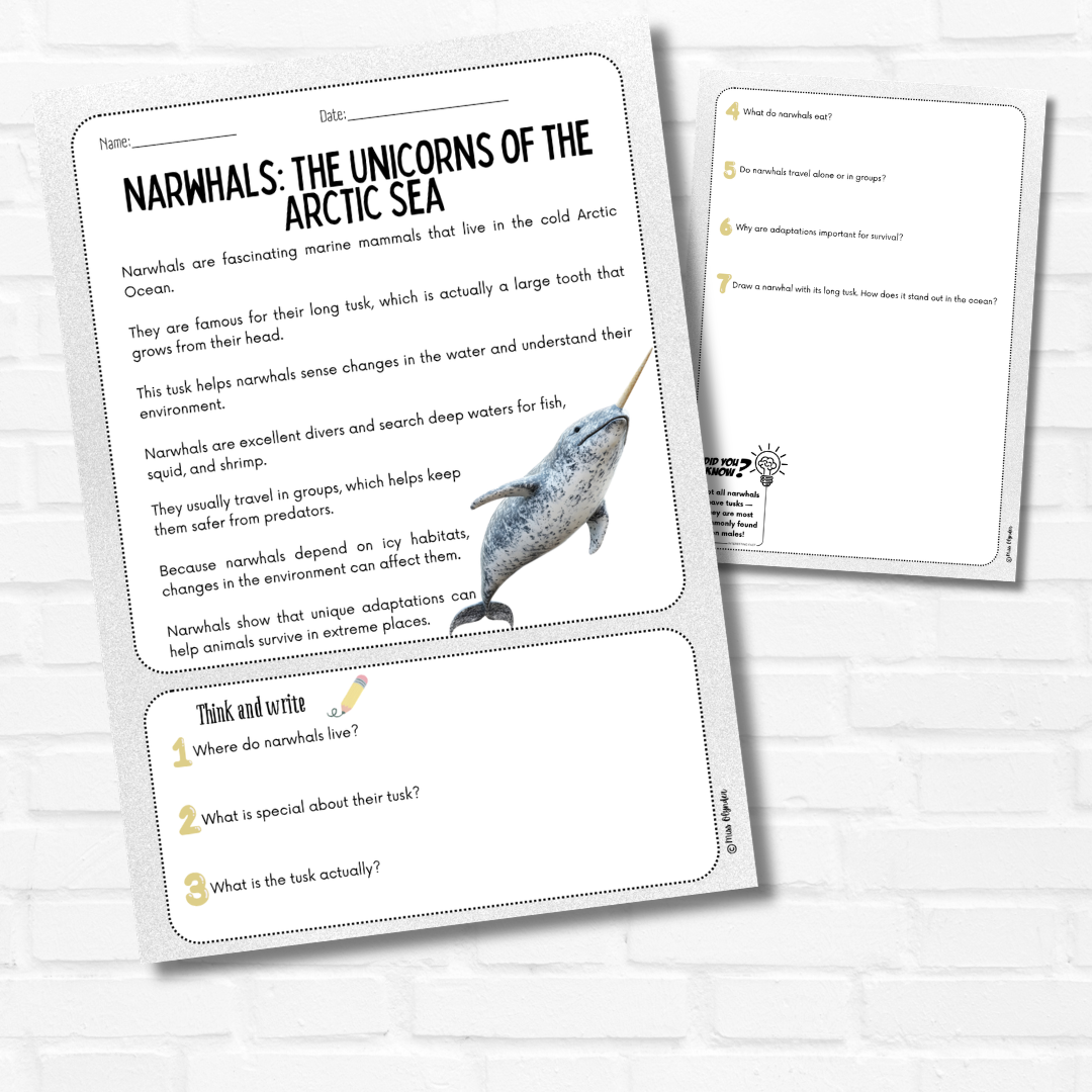 Differentiated Arctic/Polar animals Reading Comprehension | Nonfiction ...