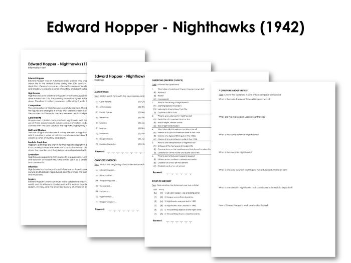 Edward Hopper - Nighthawks (1942) | Teaching Resources