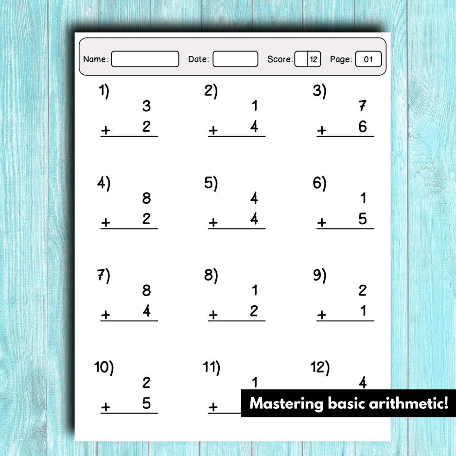 Single Digit Addition Worksheets - Kindergarten & Year 1 Maths Practice (10 Pages) | Teaching ...