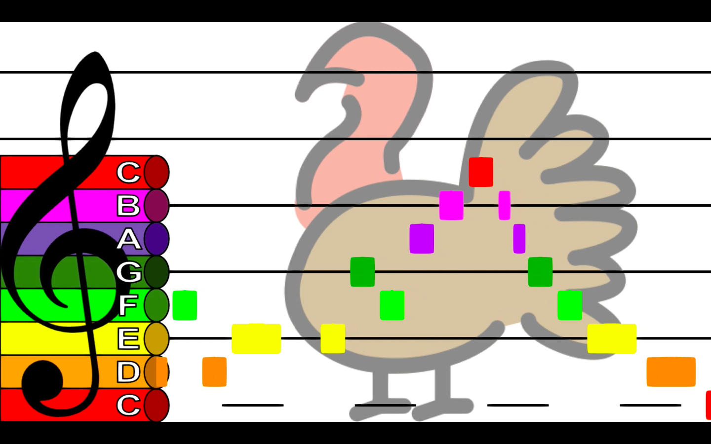 A Turkey Ran Away - Boomwhacker Play Along Video and Sheet Music ...