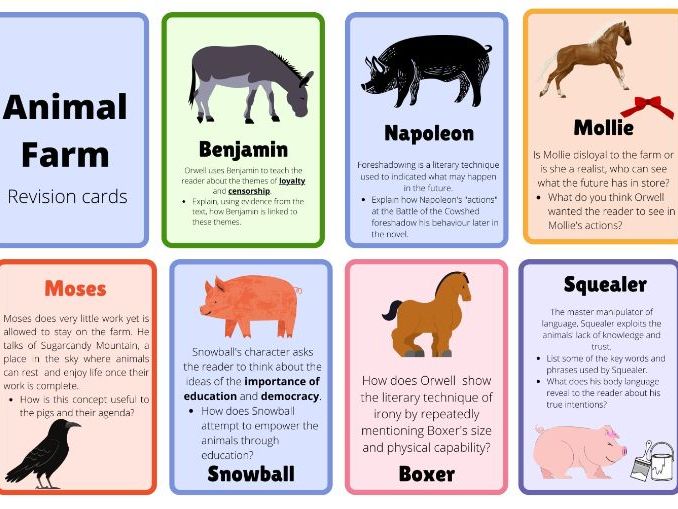 Animal Farm Revision Flashcards | Teaching Resources