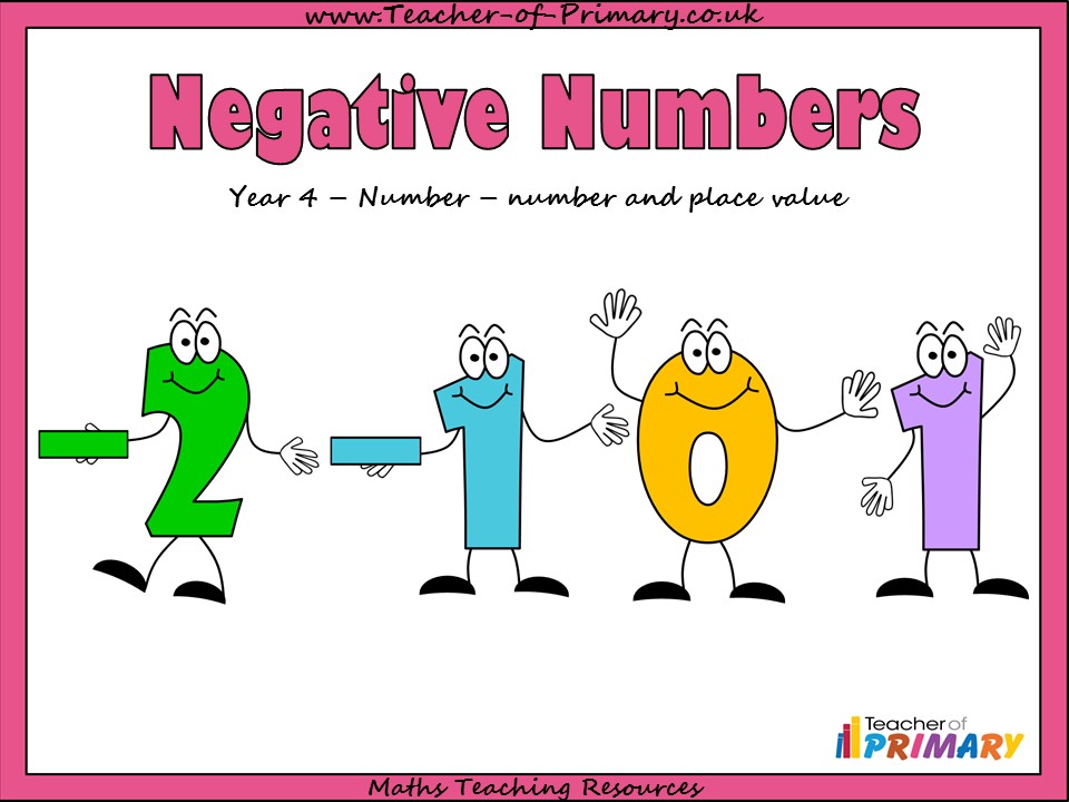Negative Numbers Year 4 Teaching Resources