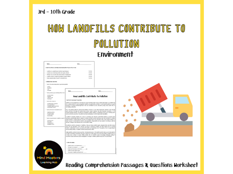 How Landfills Contribute to Pollution Reading Comprehension Passages ...