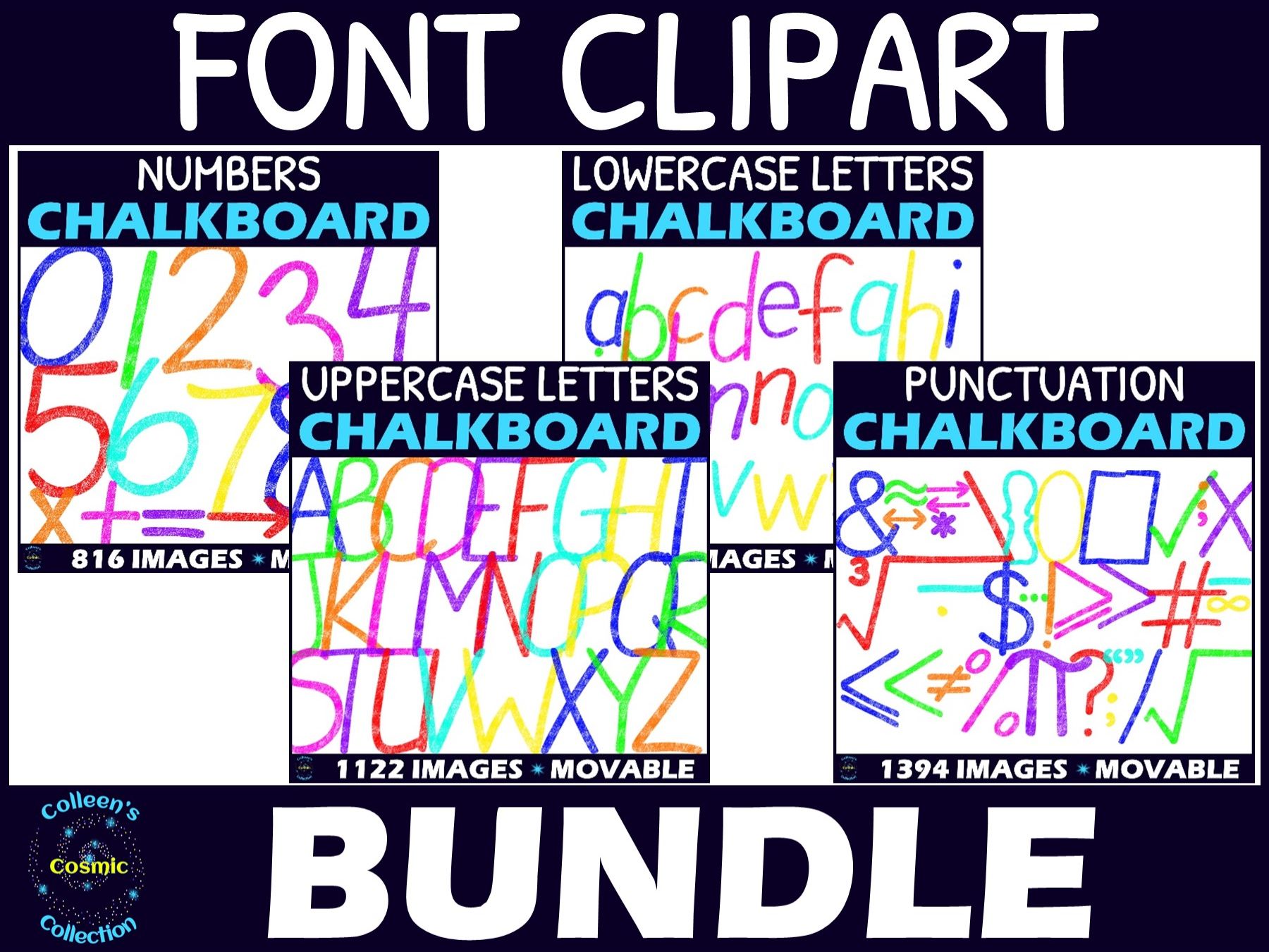 Chalkboard Font Clipart BUNDLE With Spanish Accents And Symbols Chalkboard Font Clipart BUNDLE With Spanish Accents And Symbols
