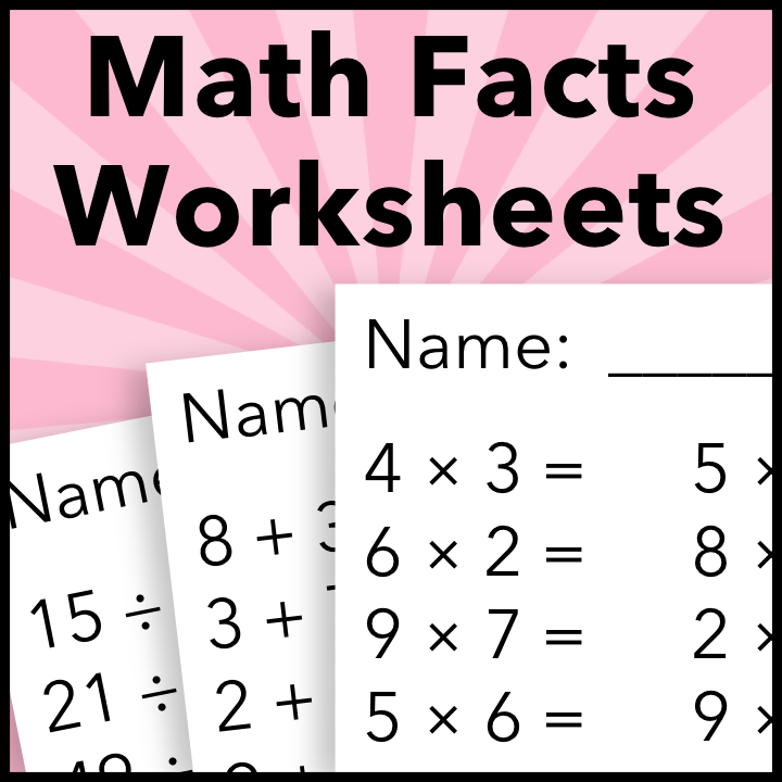 Math Facts Worksheets Multiplication Division Addition And 