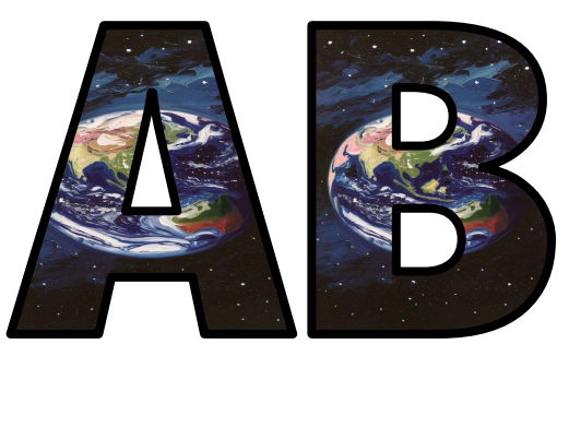 Earth Space Globe Planet Rocket Lettering Set Display Title Letters ...