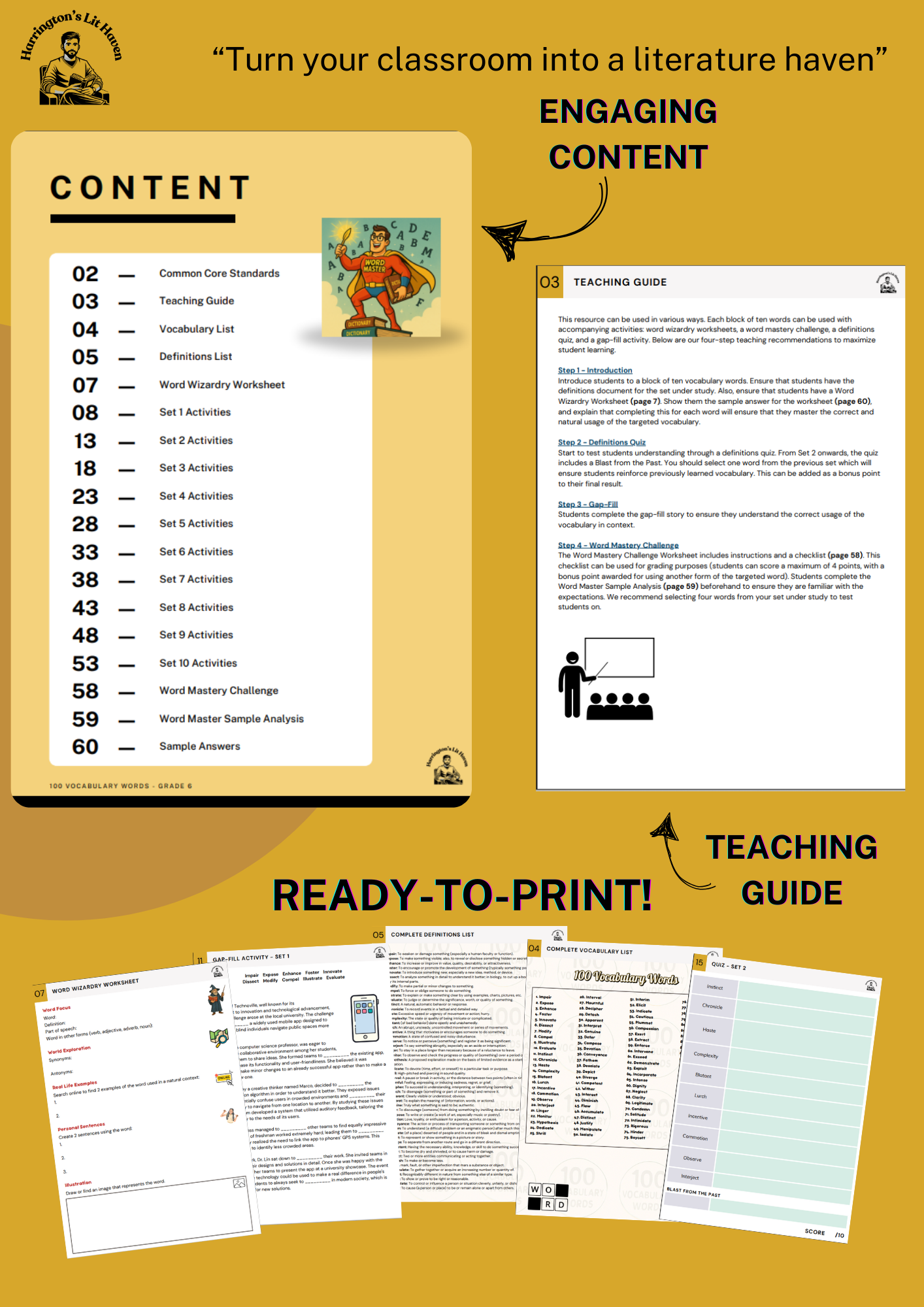 100 Vocabulary Words for 7th Year / 6th Grade - Gap-Fill, Worksheets ...