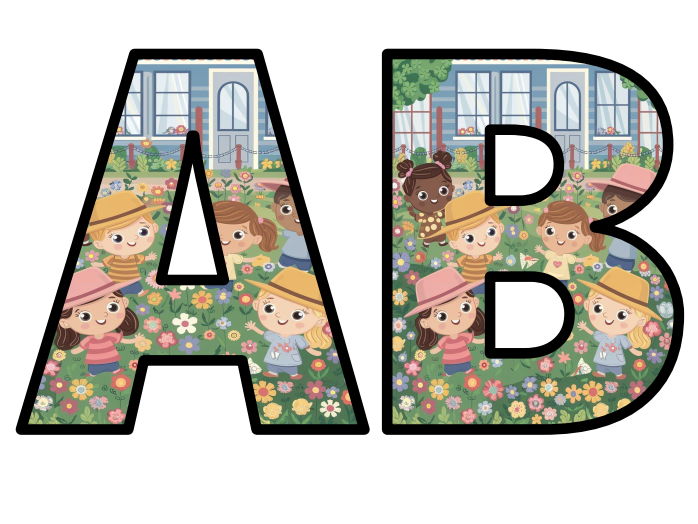 Bloom Where You Are Planted Garden Kindy Lettering Set Display Title ...