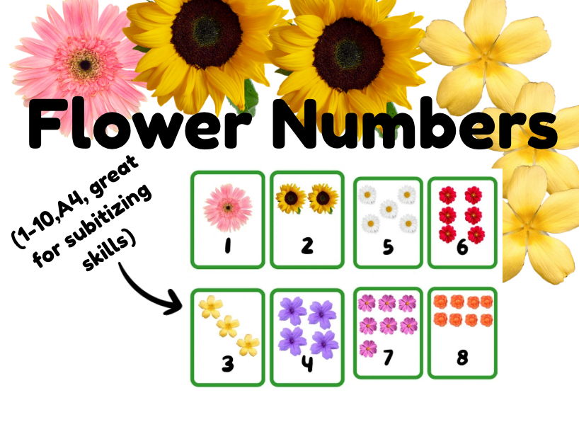 Flower Numbers, Flower Numbers 1-10, Subitizing Flowers, Subitize ...