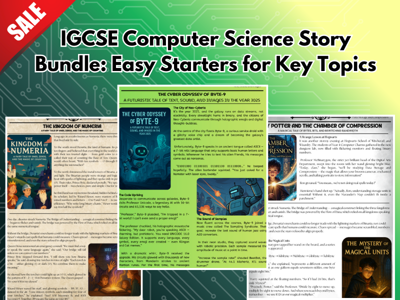 IGCSE Computer Science Story Bundle: Easy Starters for Key Topics ...