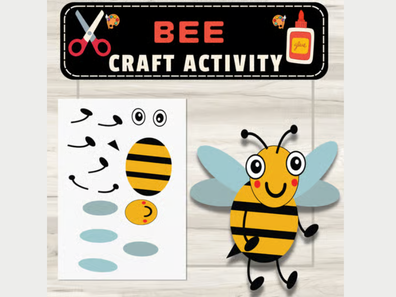 Bee Craft Cut & Paste Activity: Spring March Crafts Activities (insects ...