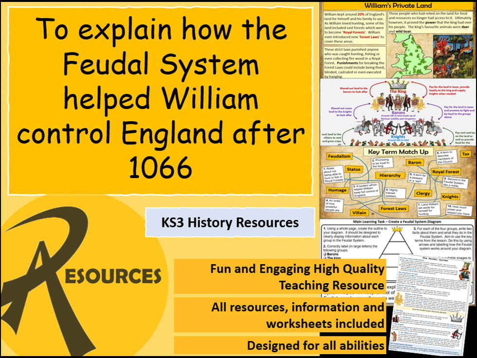 KS3 History: King William Conqueror & The Feudal System (Medieval ...