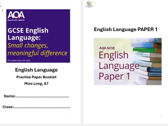 AQA Language Paper One & Two 2026 NEW FORMAT | Teaching Resources