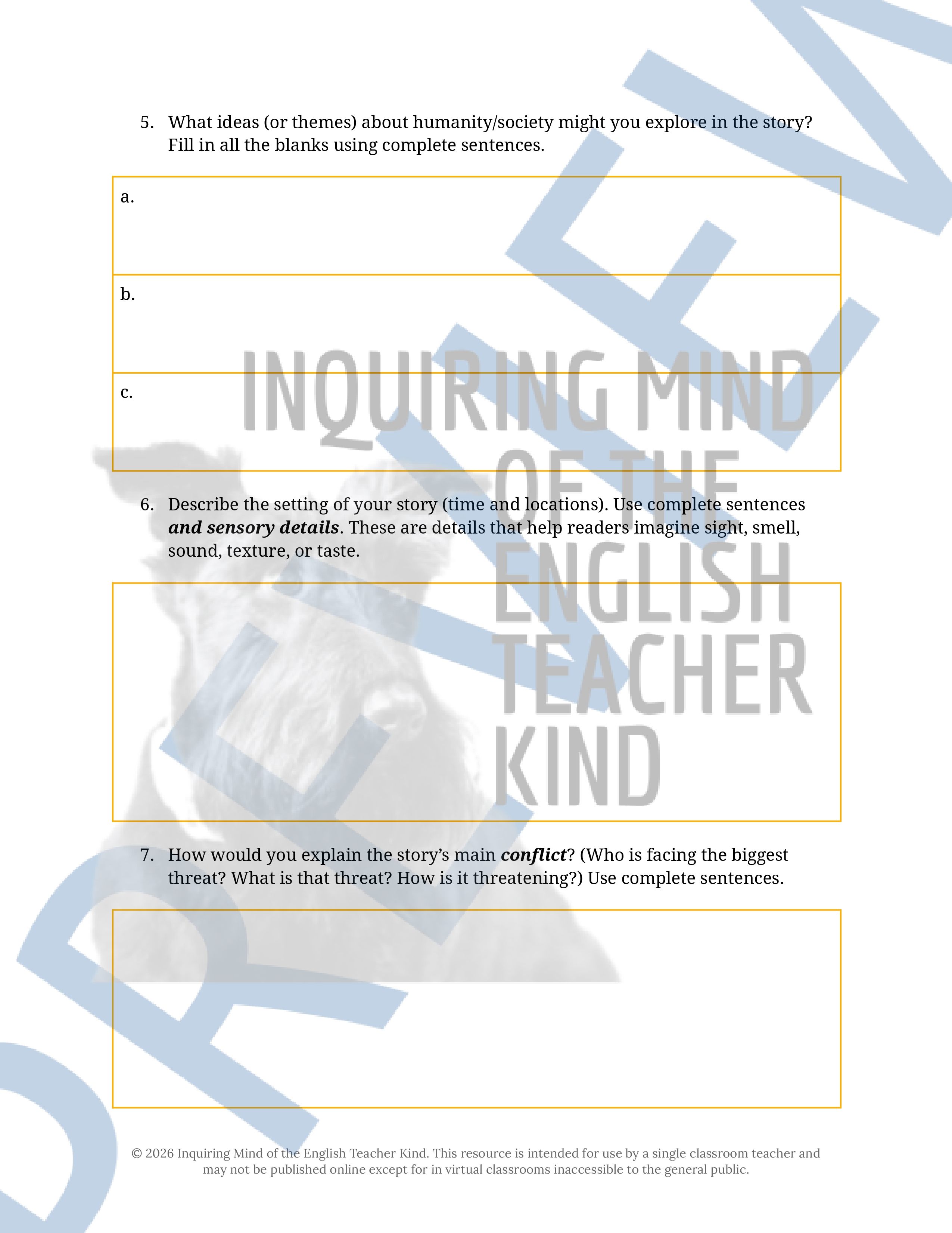 High School Creative Writing Unit Plan and Story Project | Ironic ...
