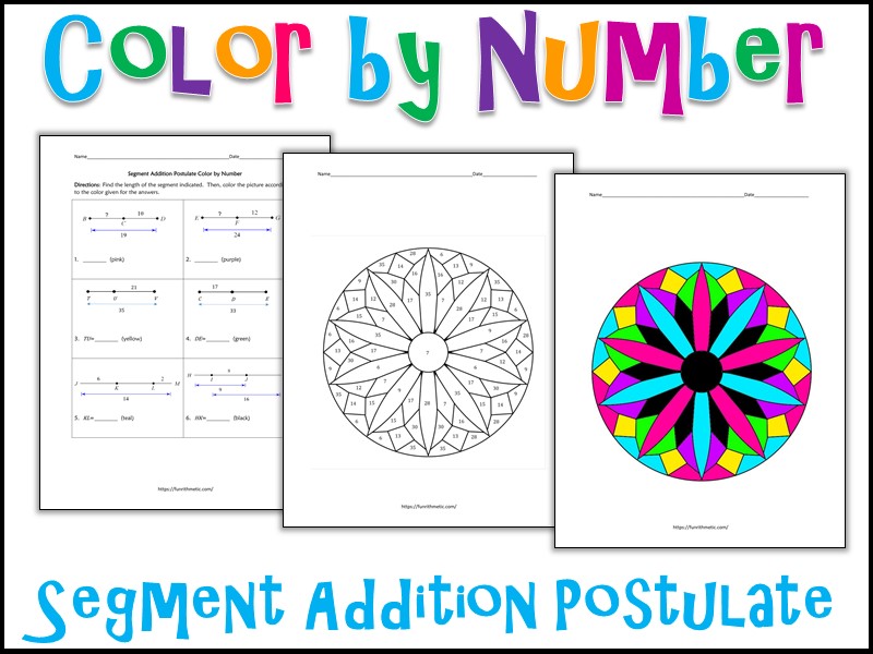 Segment Addition Postulate Color By Number Teaching Resources