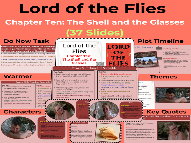 Lord of the Flies Chapter 10 PowerPoint (PPT) Summary and Analysis ...