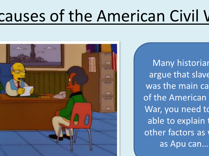 2 lessons on the causes of the American Civil War for the new GCSE ...