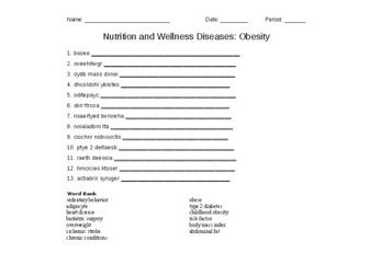 Nutrition and Wellness Diseases: Obesity Word Scramble | Teaching Resources