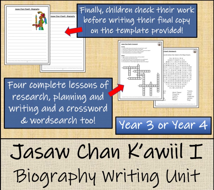 Jasaw Chan K'awiil Biography Project & Writing Unit | Year 3 or Year 4 ...