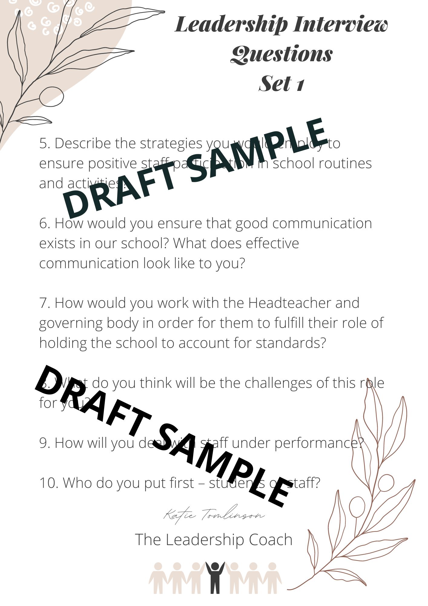 Leadership Interview Questions | Teaching Resources