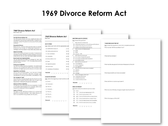 1969 Divorce Reform Act | Teaching Resources