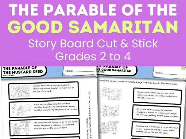 The Parable of the Good Samaritan – Story Sequencing and Retelling Activity (RE Worksheet ...