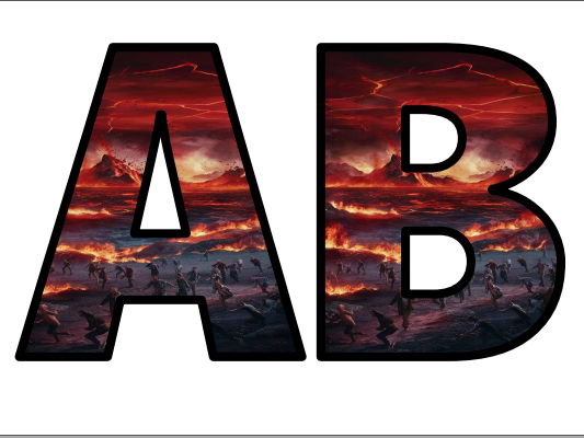 Fire Disaster Volcano Erupt Run Away Danger Lettering Set Display Title ...