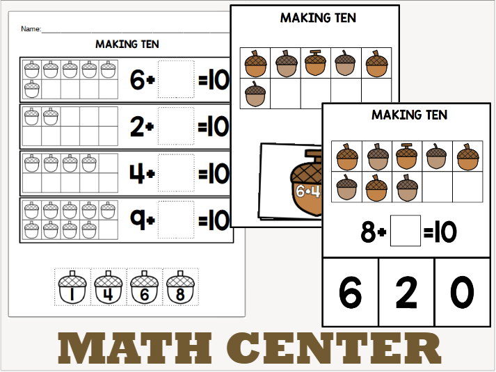 Acorn Ways To Make 10 With Addition Teaching Resources