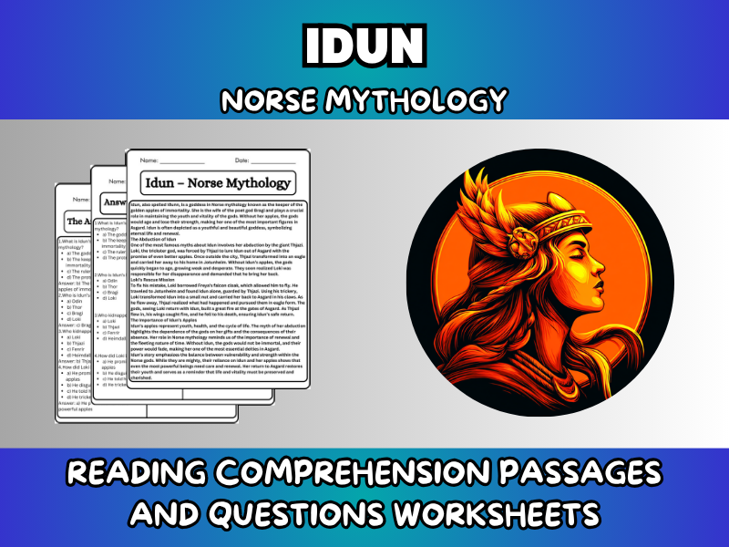 Idun - Norse Mythology Reading Comprehension Passages and Questions ...