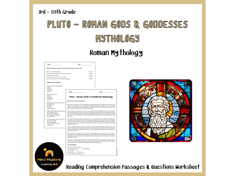 Pluto - Roman Gods & Goddesses Mythology Reading Comprehension Passages ...