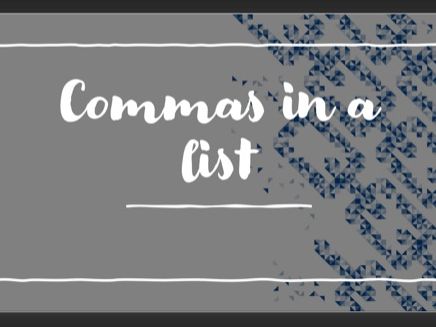 Commas in a List | Teaching Resources