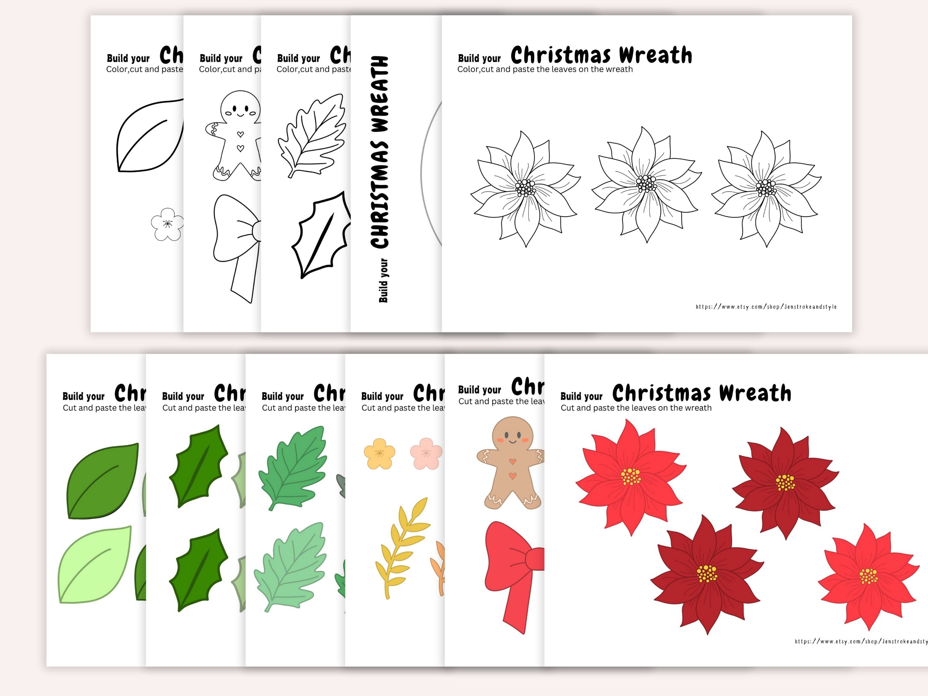 DIY project Christmas Wreath Paper Craft | Teaching Resources