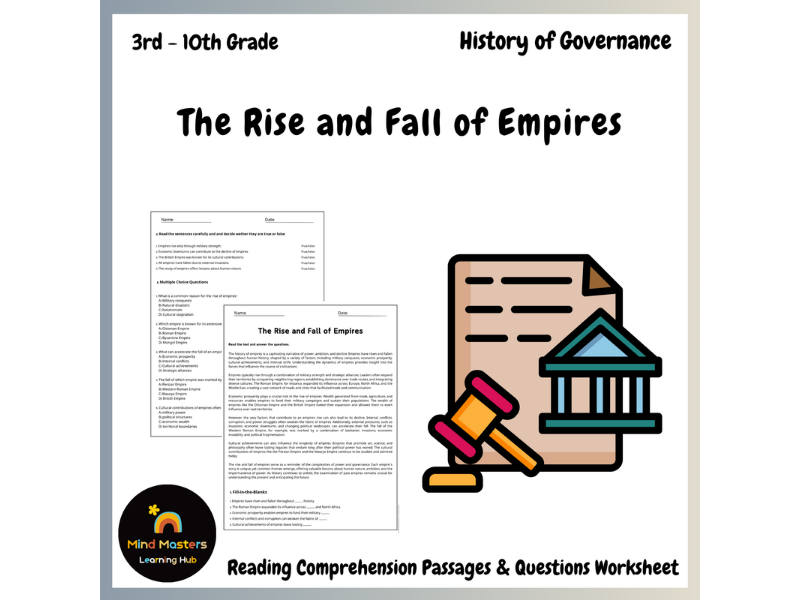 The Rise and Fall of Empires Reading Comprehension Passages & Questions ...