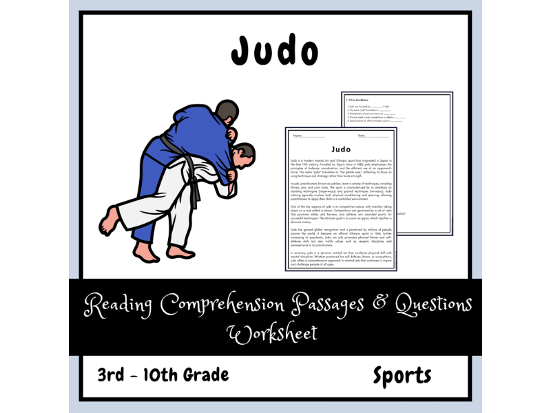 Judo Reading Comprehension Passages & Questions Worksheets | Teaching ...