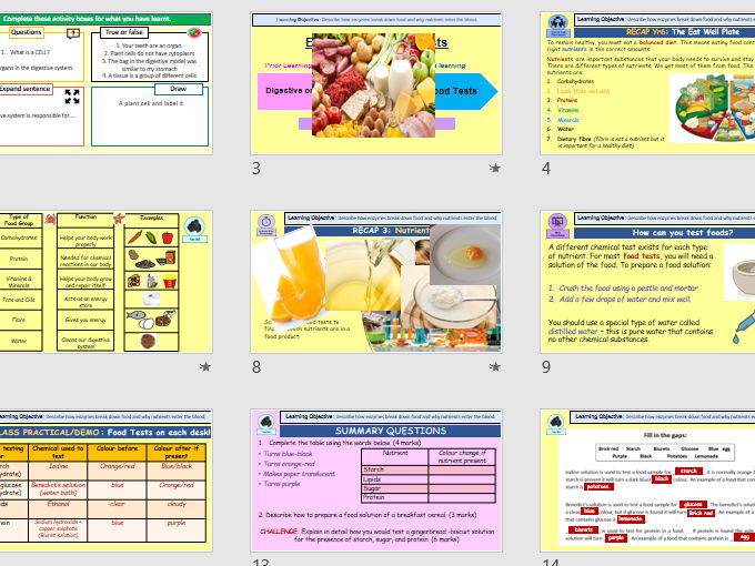 Year 8 - Food Tests and Enzymes | Teaching Resources