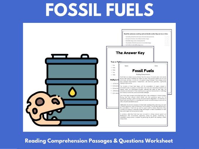 Fossil Fuels: Reading Comprehension Passages & Questions Worksheets ...